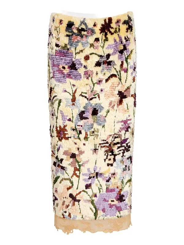 Khaite Simbie Embroidered Midi Skirt - Multi