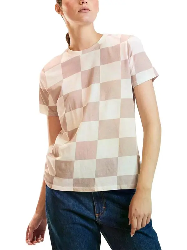 Victoria Beckham Checkerboard T-shirt - Brown