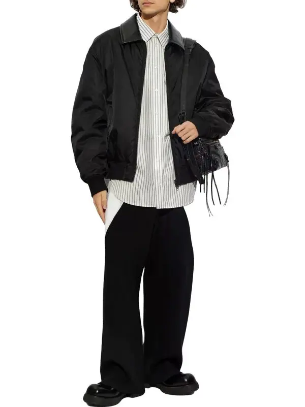 Balenciaga Colour-block Logo-embroidered Track Pants - Black
