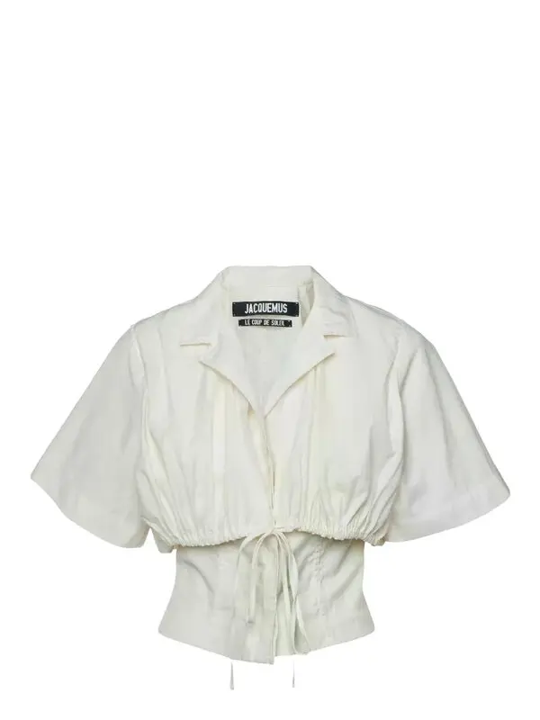 Jacquemus Le Haut Mimosa Drawstring-waist Top - Neutrals