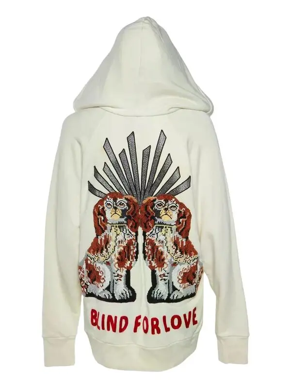 Gucci Distressed Logo-print Hoodie - Neutrals