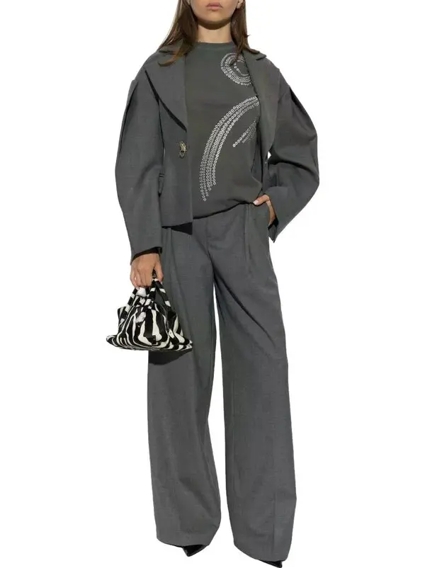 Blumarine Lion-head-button Jacket - Grey