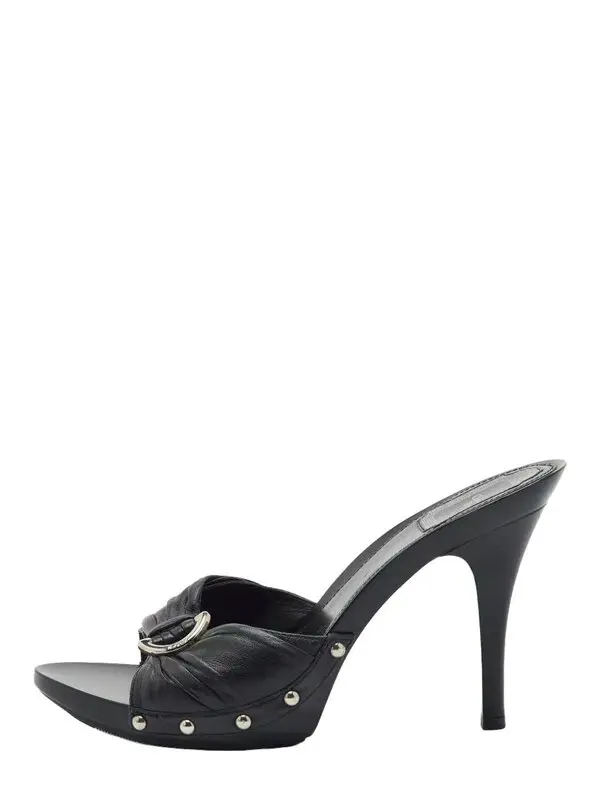 Dior Platform Leather Sandals - Black