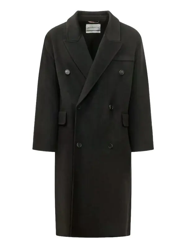 AMARANTO Double-breasted Coat - Black