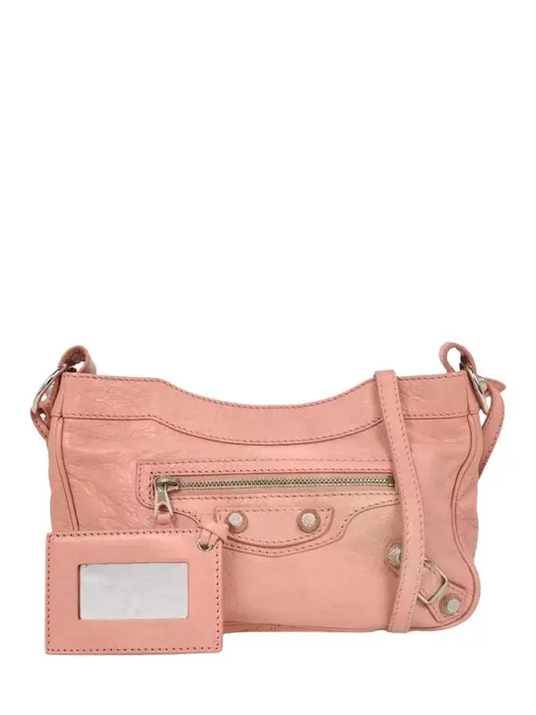 Balenciaga Hip Leather Shoulder Bag - Pink