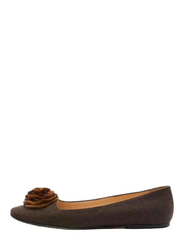 CHRISTIAN LOUBOUTIN Rosanna Floral-detail Ballet Flats - Brown