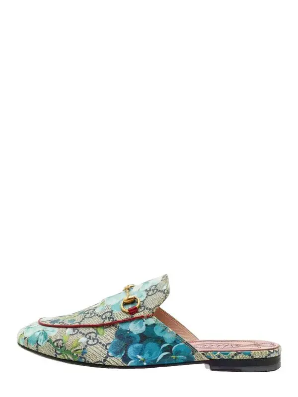 Gucci Princetown Blooms Gg Supreme Mules - Blue