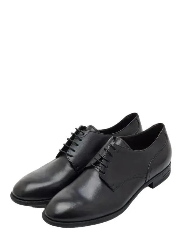 Ermenegildo Zegna Lace-up Leather Derby Shoes - Black