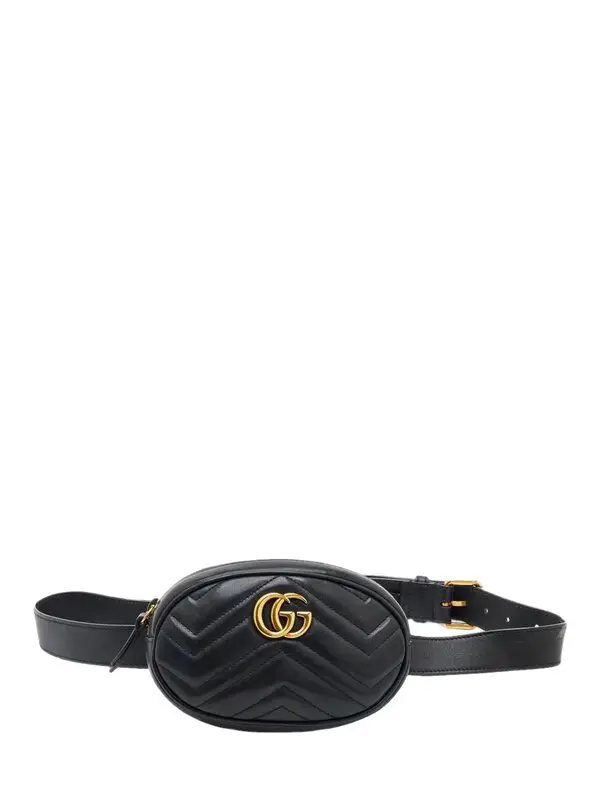 Gucci Gg Marmont Leather Belt Bag - Black