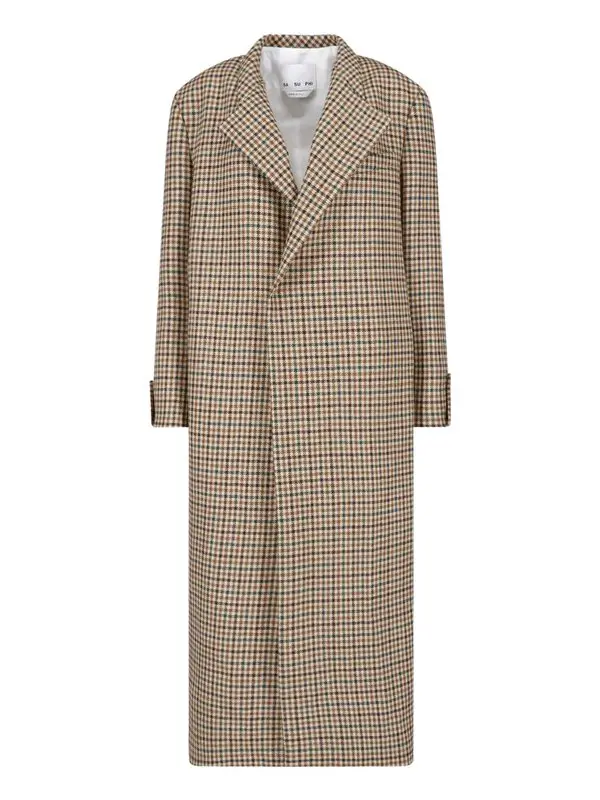 SA SU PHI Checkered Wool Coat - Multi