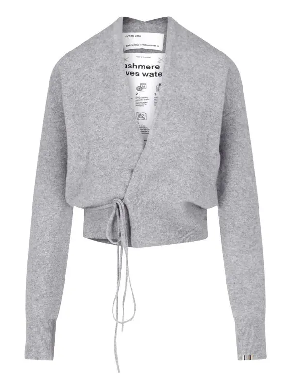 Extreme Cashmere Tie Cardigan "ella - Gray