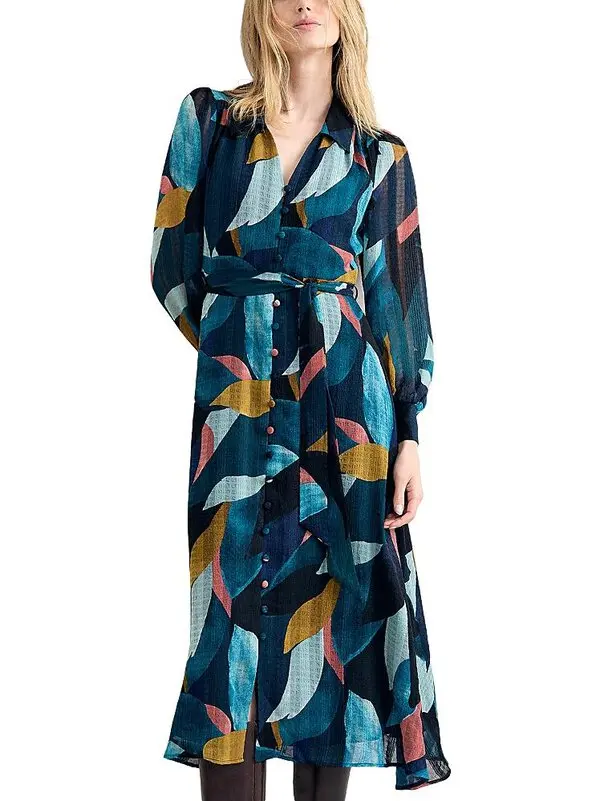 PHASE EIGHT Catalina Petal Abstract Print Midi Dress - Multi