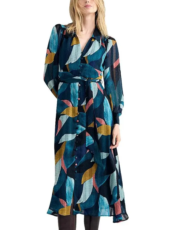 PHASE EIGHT Petite Catalina Petal Abstract Print Midi Dress - Multi