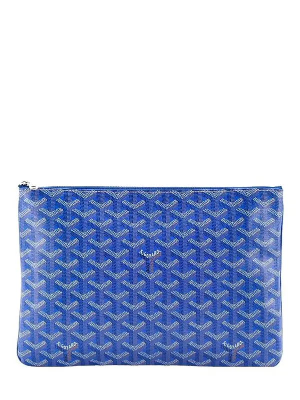 Goyard Mm Senat Zip Pouch Coated Canvas - Blue