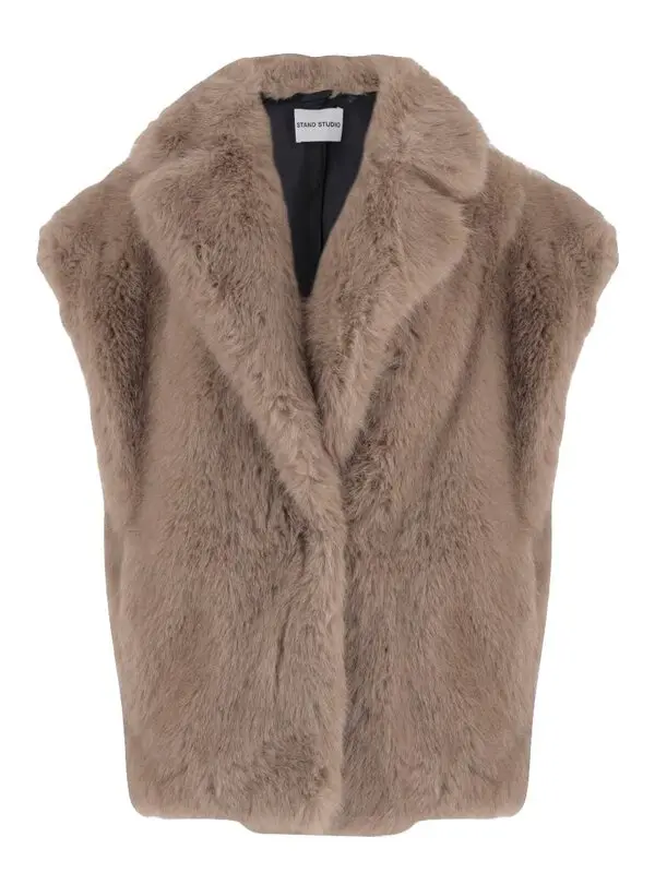 STAND STUDIO Kinley Faux Fur Vest - Multicolor