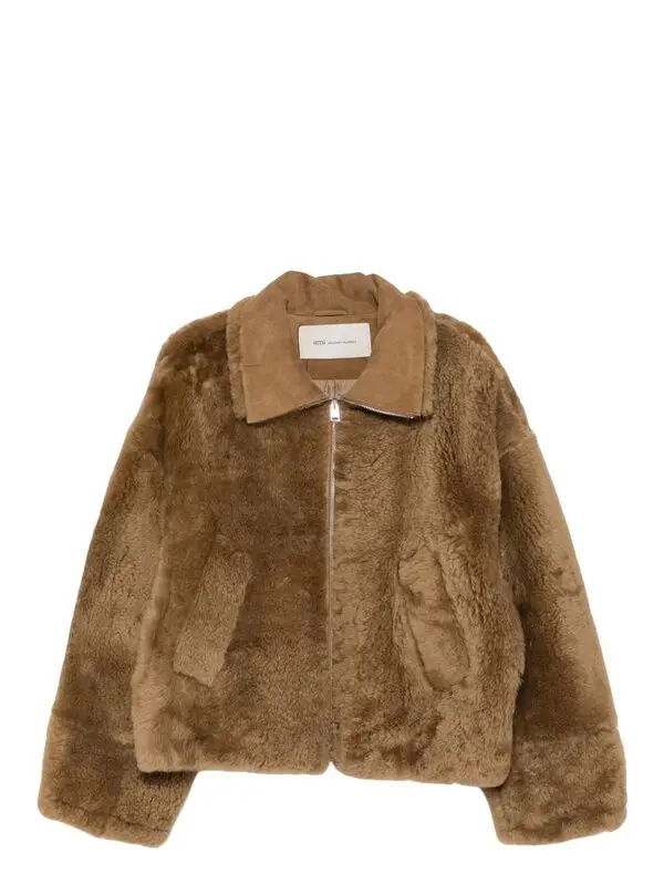 AMI Paris Shearling Jacket - Multicolor