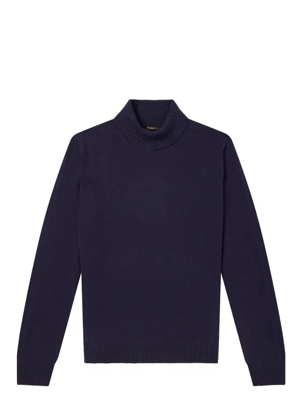 Rubinacci Cashmere Rollneck Sweater - Blue