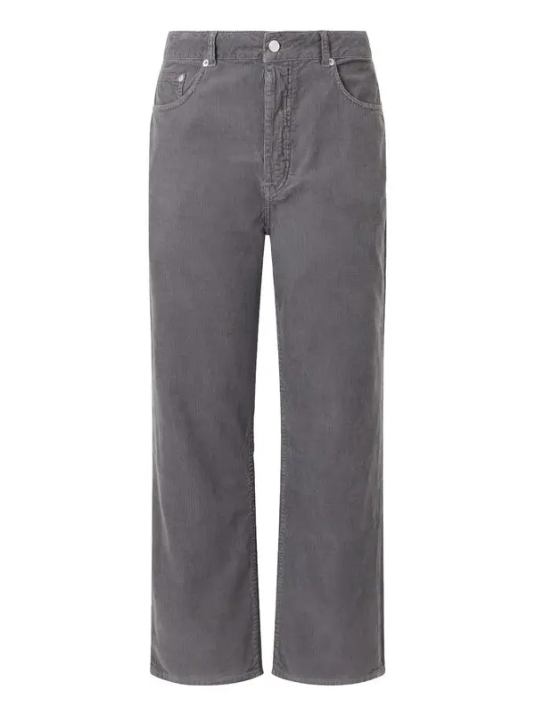 Officine Générale Straight-leg Cotton-corduroy Trousers - Gray