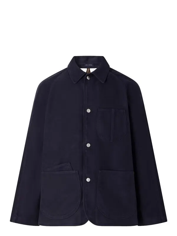 DRAKE'S Cotton-moleskin Chore Jacket - Blue
