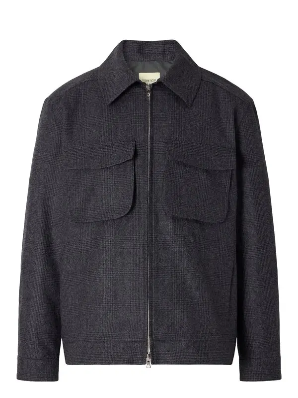 De Bonne Facture Student Prince Of Wales Wool-flannel Jacket - Gray