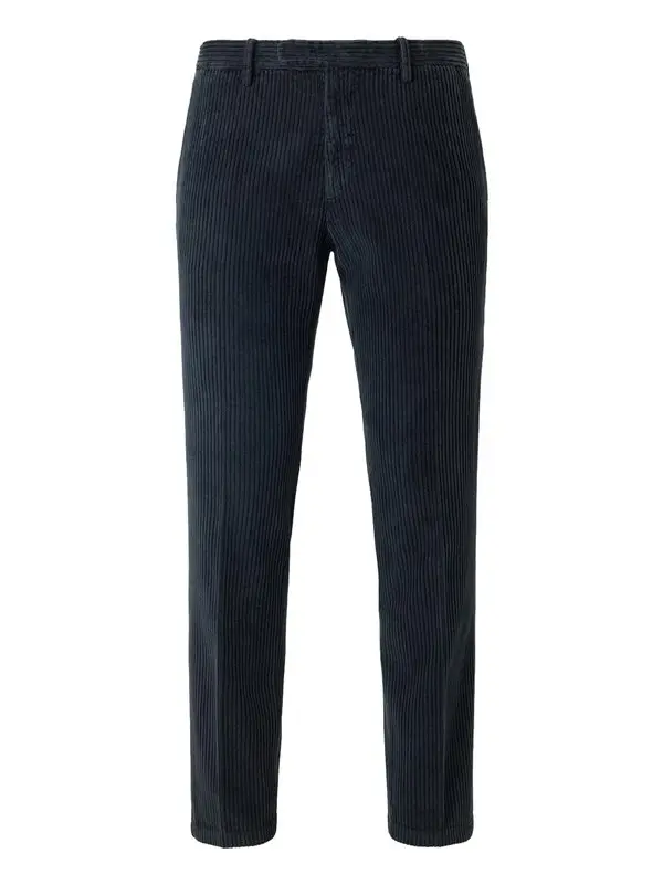 Boglioli Straight-leg Cotton And Modal-blend Corduroy Suit Trousers - Blue