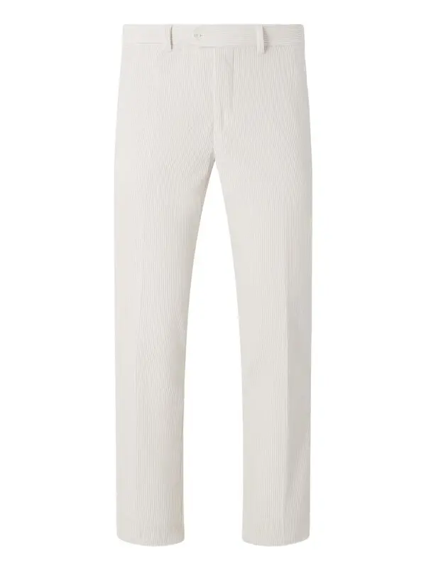 Rubinacci Modaluca Tapered Cotton-corduroy Trousers - Neutrals