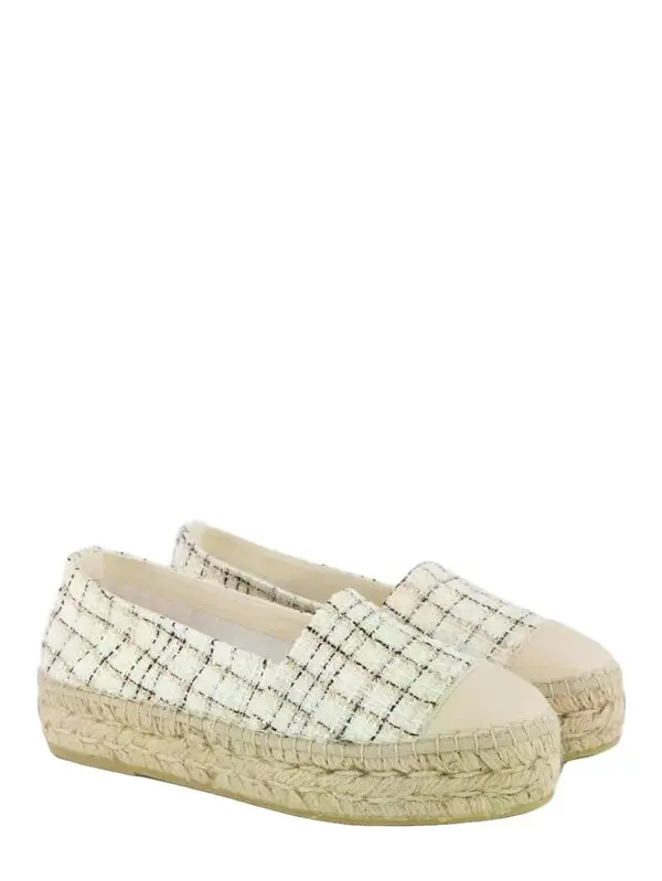 ATELIER VERDI Tweed Platform Espadrilles - Neutrals