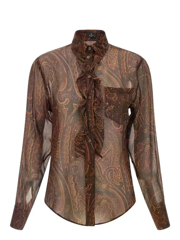 Etro Paisley Silk Shirt - Brown