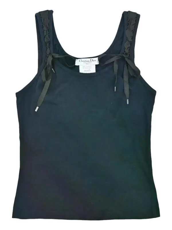 Dior 2002 Bow-detail Sleeveless Tank Top - Blue