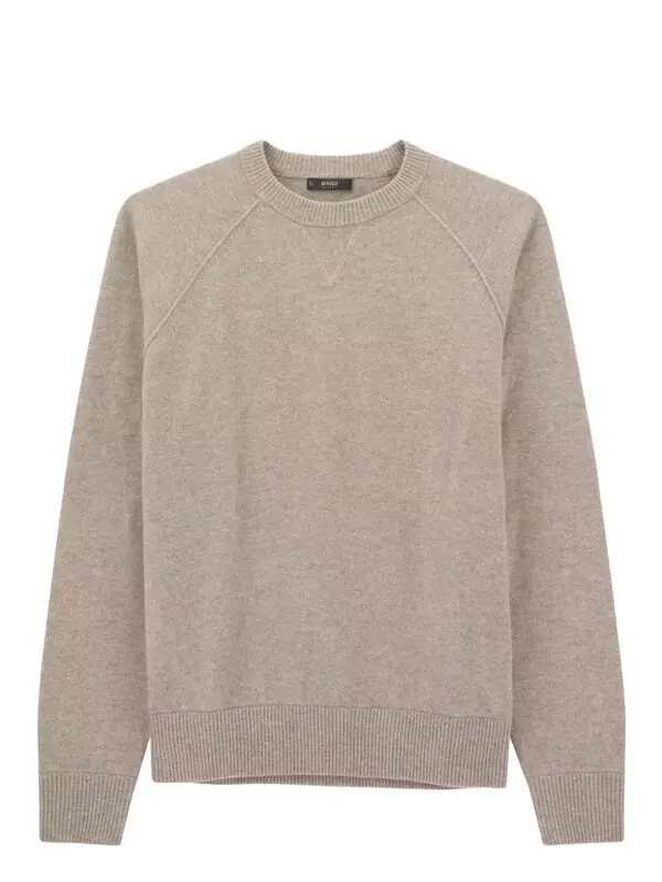 Boggi Milano Crew-neck Jumper In Yak Wool - Neutrals