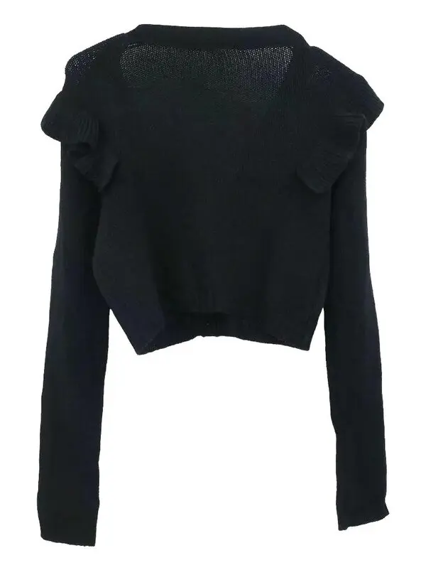 Miu Miu 2019 Ruffle-trim Cardigan - Black
