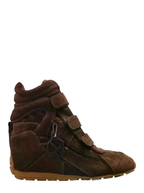 NAKED WOLFE Element Croc-effect Suede Sneakers - Brown