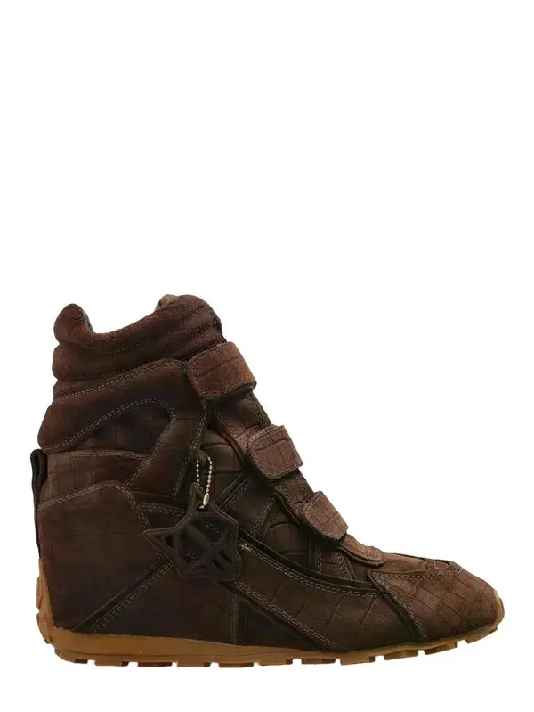 NAKED WOLFE Element Croc-effect Suede Sneakers - Brown