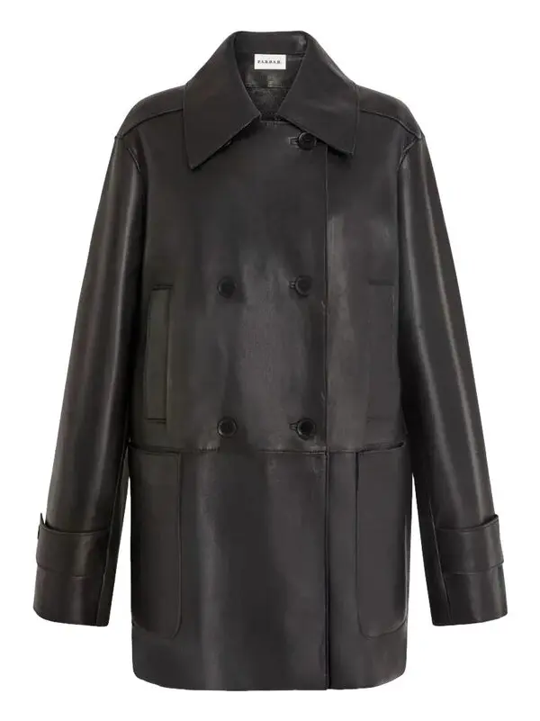 P.a.r.o.s.h Double-breasted Leather Jacket - Black