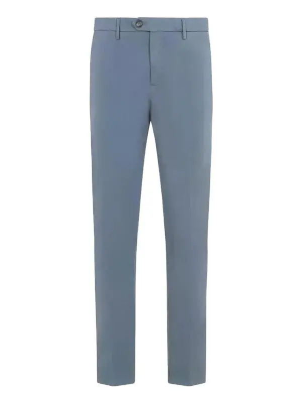 Canali Straight-leg Cotton Chino Trousers - Blue