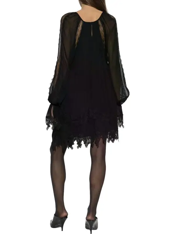 Blumarine Lace-trimmed Layered Mini Dress - Black