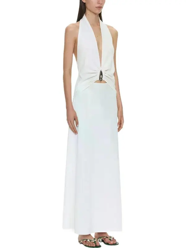 Christopher Esber Crystal-pendant Halterneck Dress - White