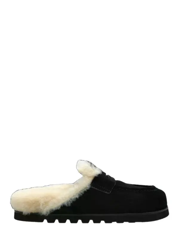 NAKED WOLFE Corded Shearling-lined Loafers - Black