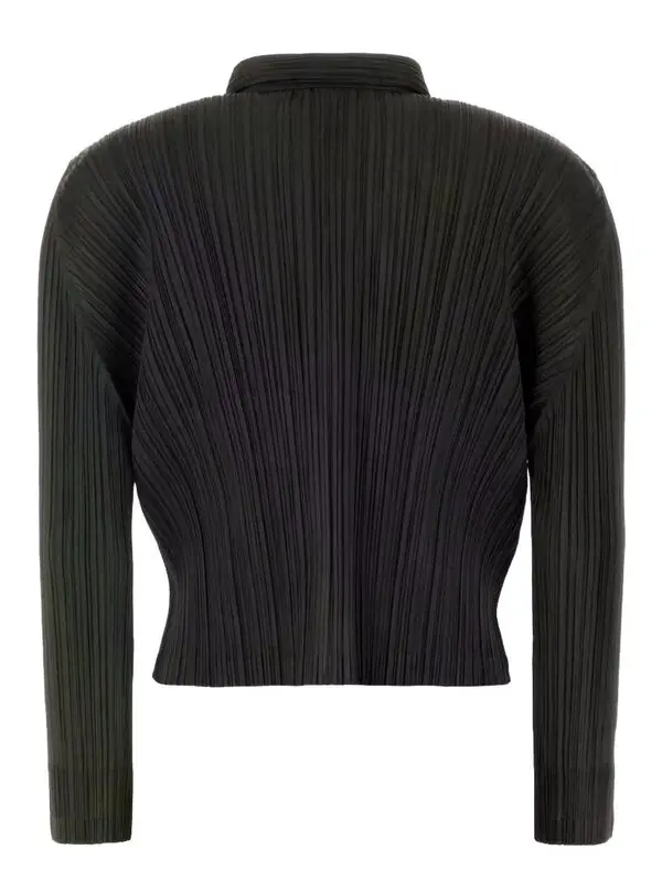 Issey Miyake Pleated Zip-up Jacket - Grey