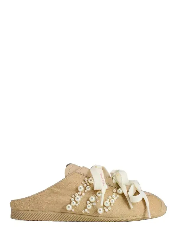Adidas X Simone Rocha Japan Slip-on Pearl-embellished Sneakers - Neutrals