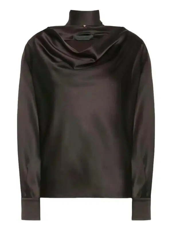 Max Mara Cowl-neck Silk Shirt - Brown