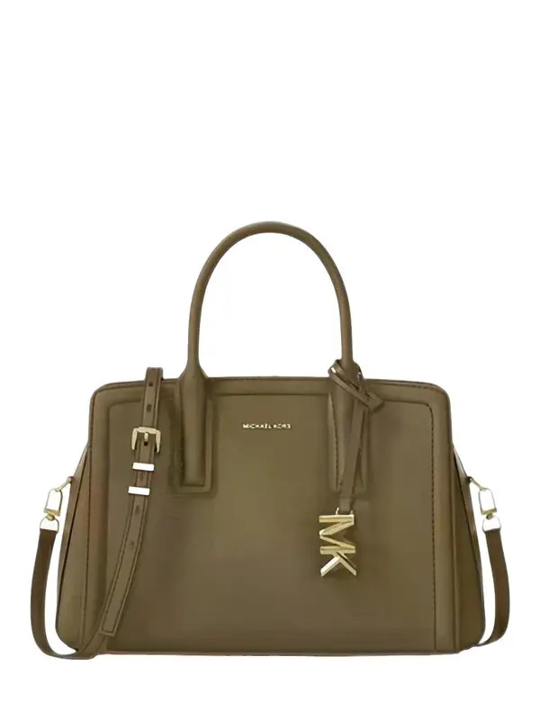 Michael Kors Laila Small Pebbled Leather Satchel - Green