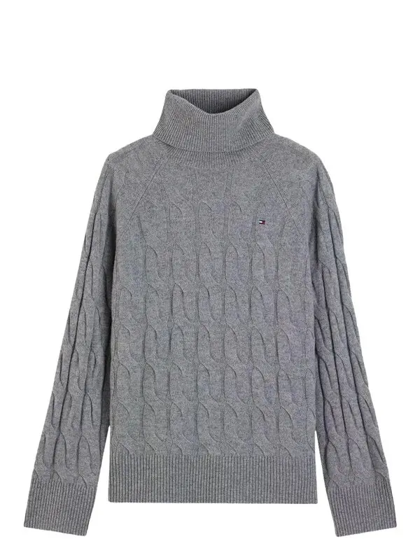 Tommy Hilfiger Cable-knit Roll-neck Sweater - Grey