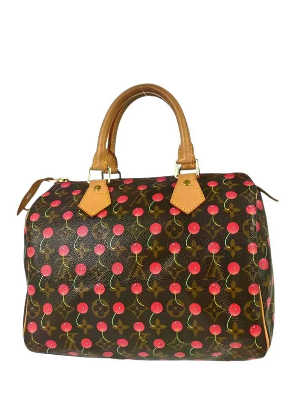 LOUIS VUITTON 25 Speedy Monogram Cherry Tote Bag - Brown