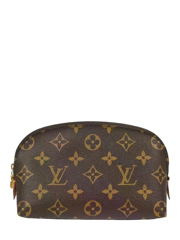 LOUIS VUITTON Pochette Monogram Canvas Make Up Bag - Brown