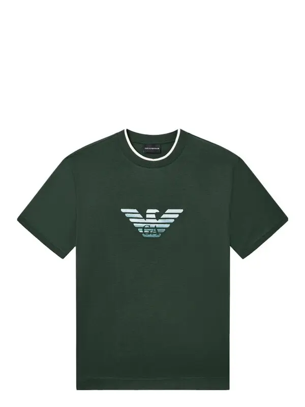 Emporio Armani Eagle Logo Embroidered T-shirt - Green