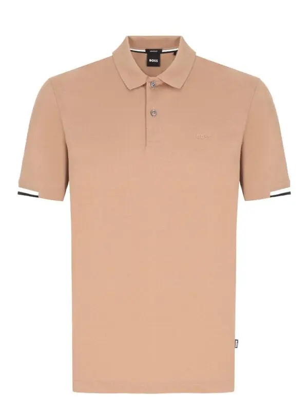 Hugo Boss Rubberized Logo Regular-fit Polo Shirt - Nude