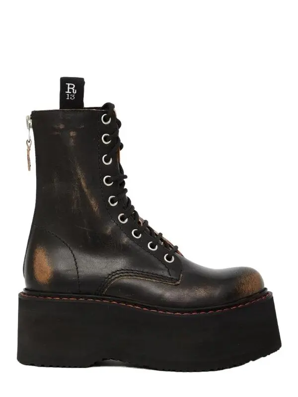 R13 75mm Leather Boots - Black