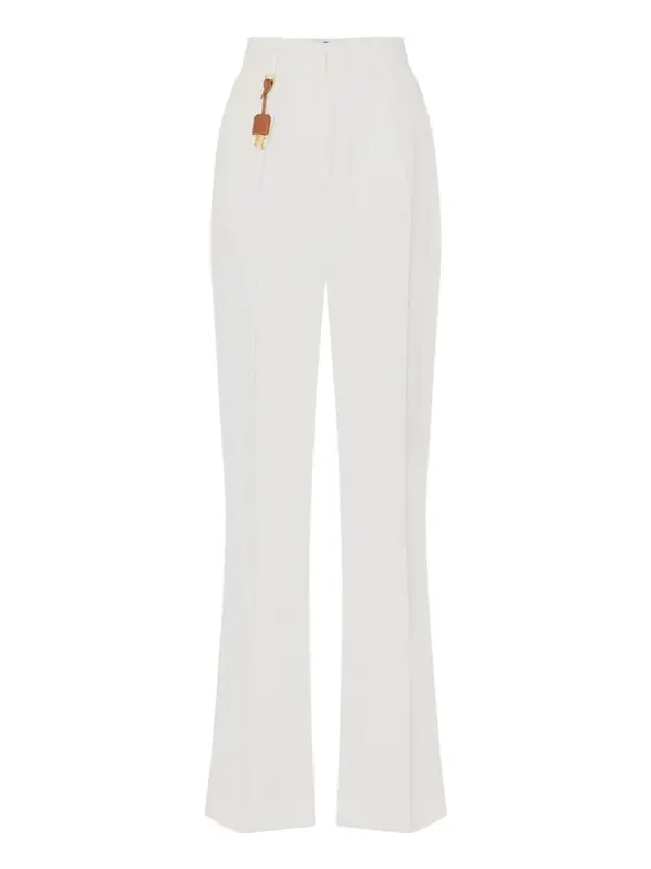 Elisabetta Franchi Darts Gabardine Trousers - Ivory