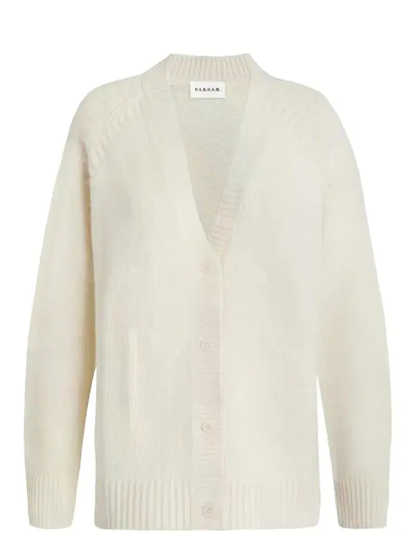 P.a.r.o.s.h V-neck Cable-knit Cardigan - White